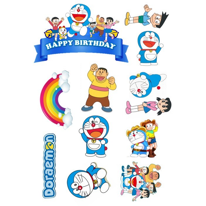 Jual TOPPER DORAEMON/ Topper DORAEMON Custom Nama/ Hiasan Kue Ultah ...