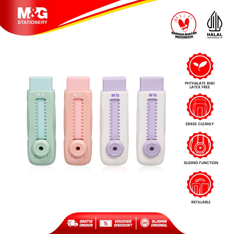 Jual M&G Penghapus Pensil Model Pen Sliding Dustless, Hasil Hapus ...
