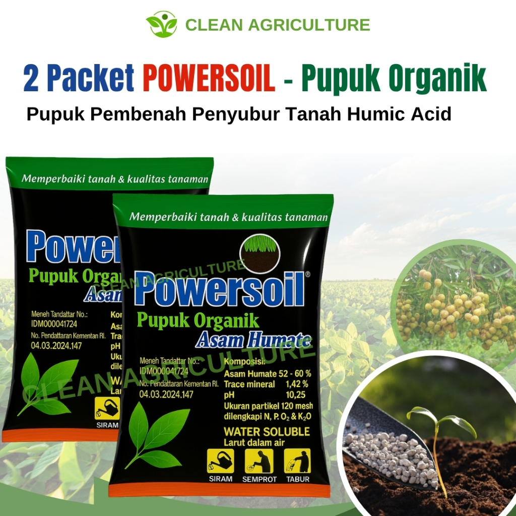 Jual [2 Bungkus] POWERSOIL 1KG Pupuk Organik Pembenah Tanah – Untuk ...