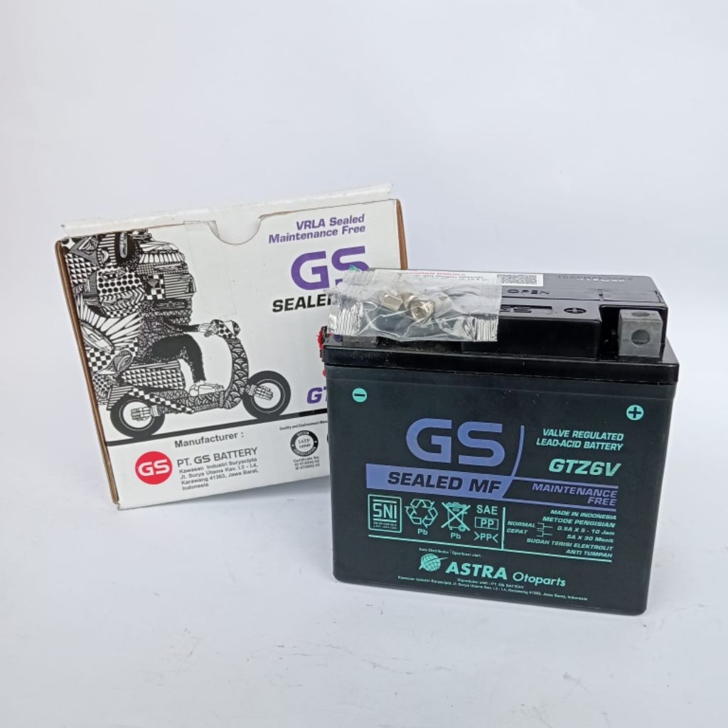 Jual Aki Motor GS GTZ6V Original / Aki GS GTZ6V Original Astra Otoparts ...