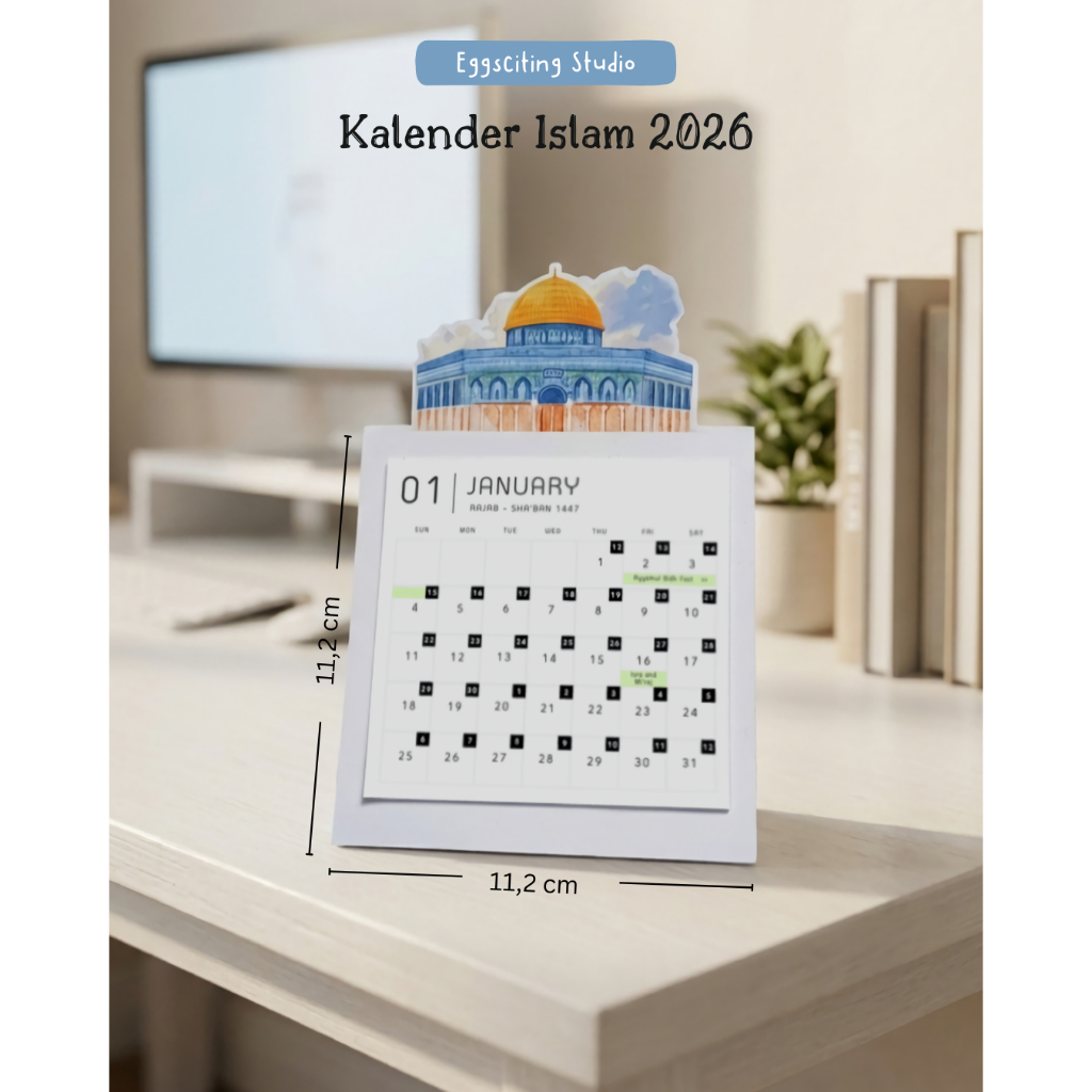 Jual Kalender Meja Islam 2026 Hijriyah – Islamic Desk Calendar Tear Off ...