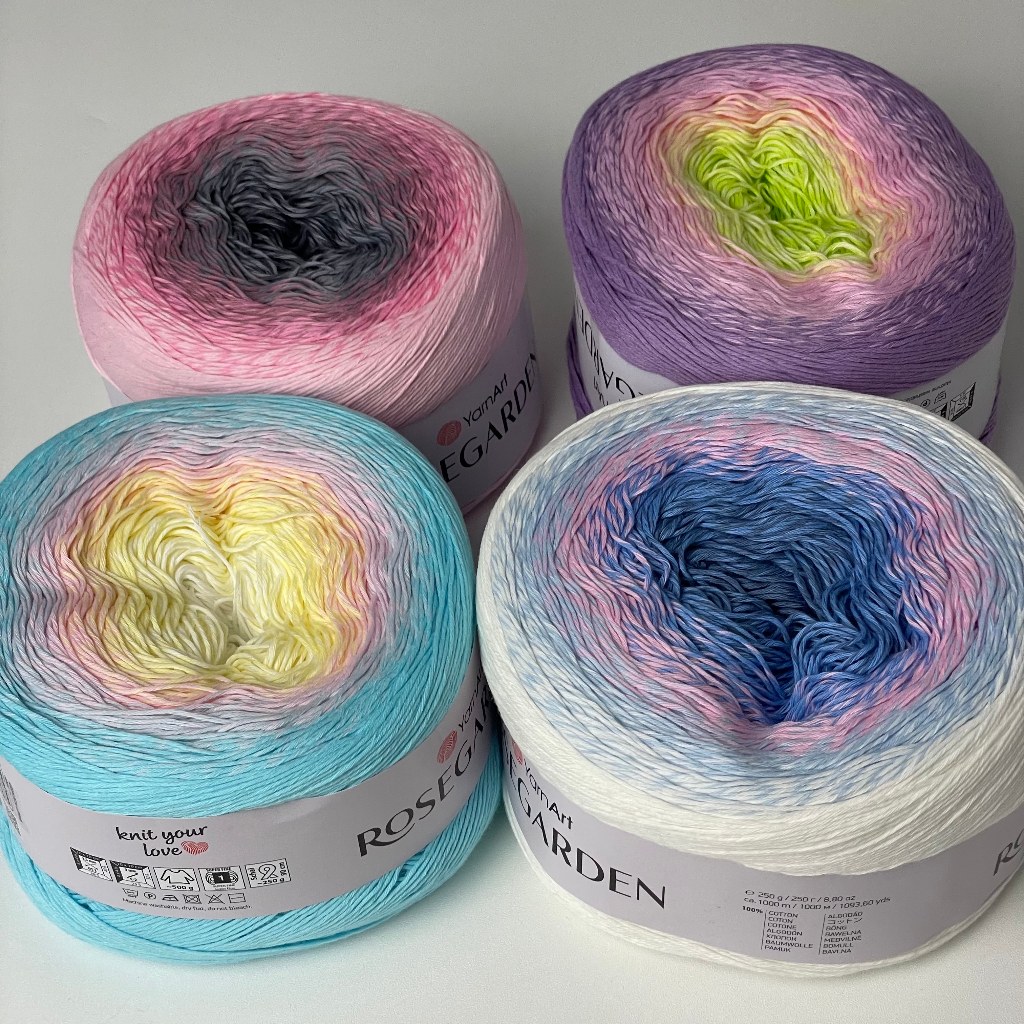 Jual Benang rajut katun rainbow cake cotton yarn 1000 meters Yarnart ...