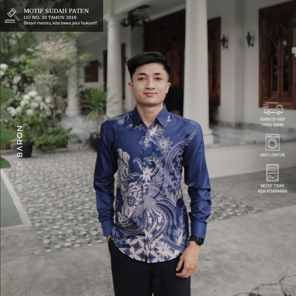 Jual Kemeja Batik Pria Lengan Panjang - Bahan Katun Adem, Desain Slim ...