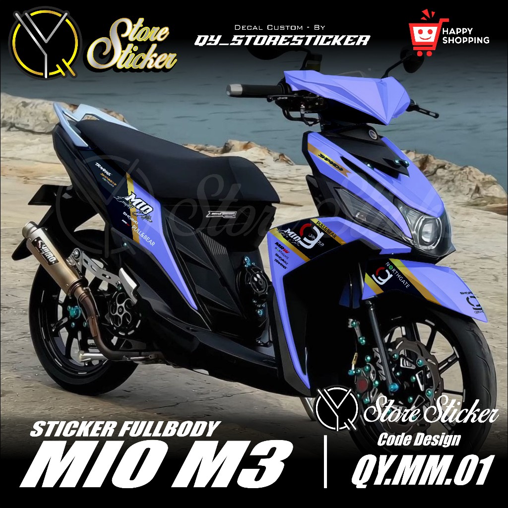 Jual (COD) TERBARU Decal Stiker Motor Yamaha MIO M3 Fi 125i Full Body ...