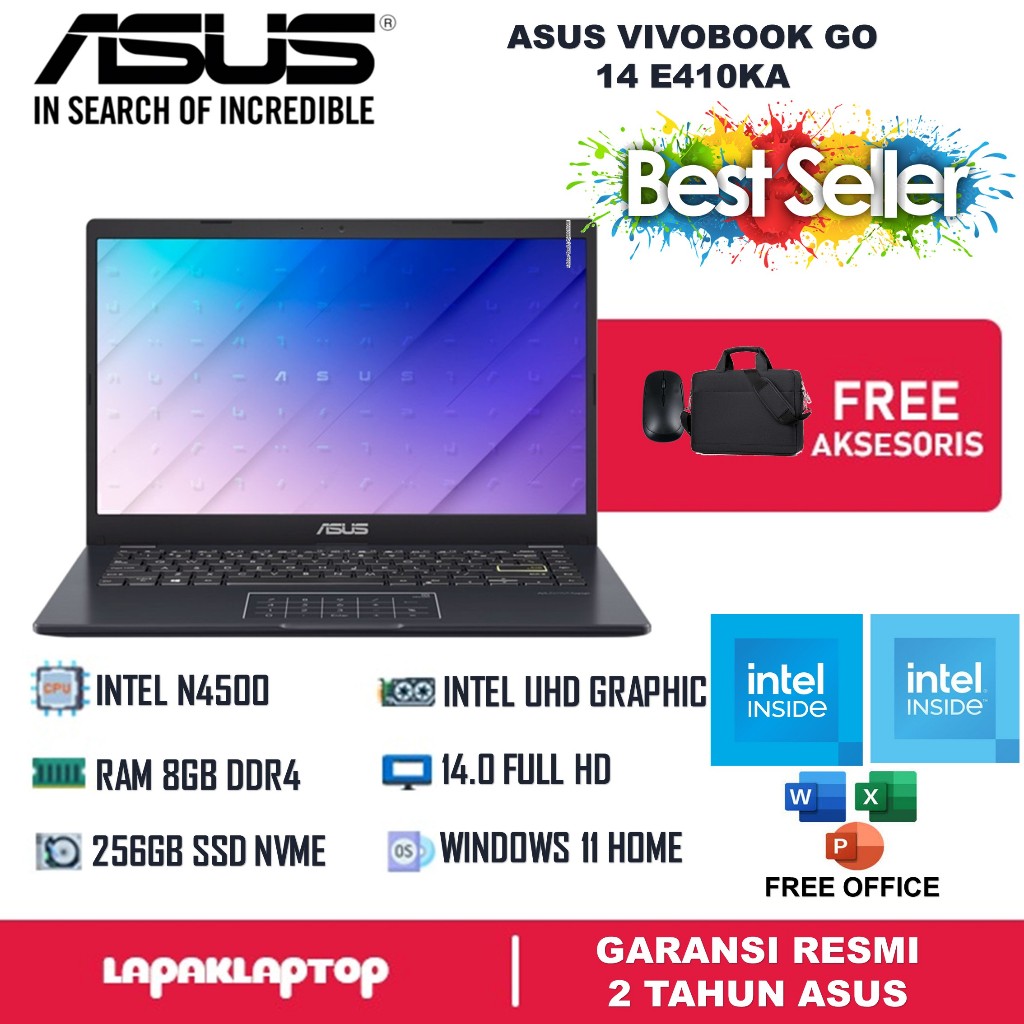 Jual ASUS Laptop Vivobook Go 14 E410KA Intel N4500 8GB 512GB SSD ...