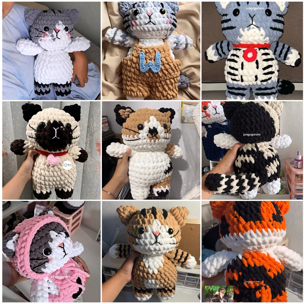 Jual (30cm+)crochet doll pet custom cat | custom boneka peliharaan ...