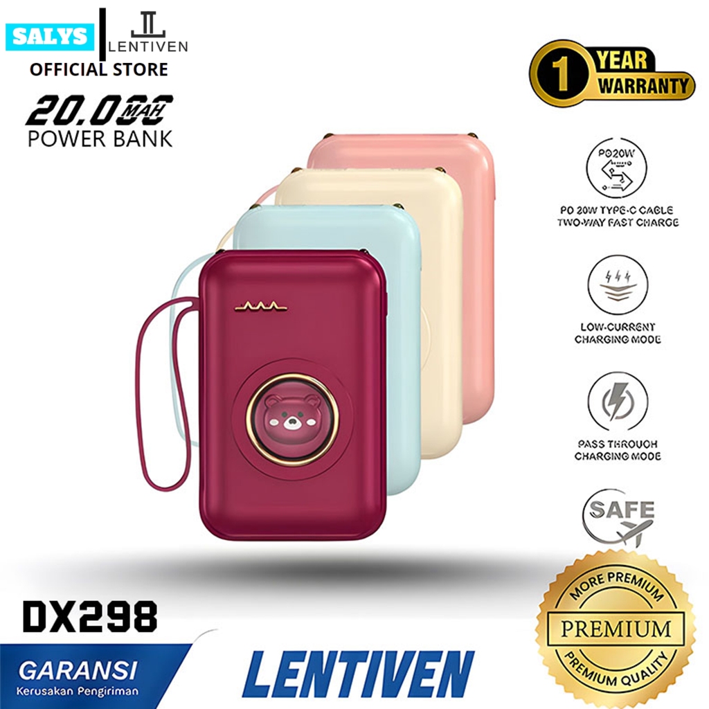 Jual SALYS LENTIVEN LENTIVEN Powerbank 20000mah Mini Size With 4 USB ...