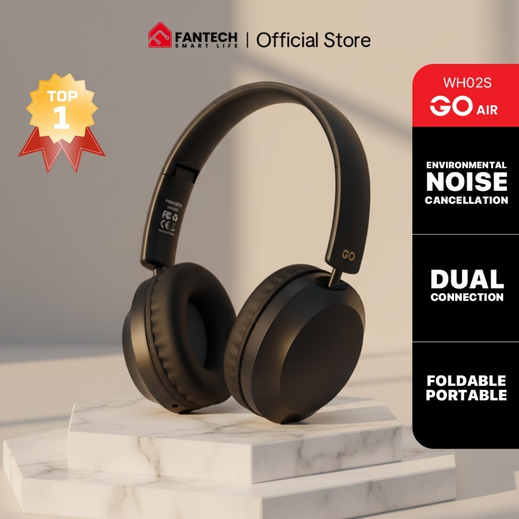 Jual Fantech Headphone GO AIR WH02S Bluetooth Wireless Headset Wireless ...