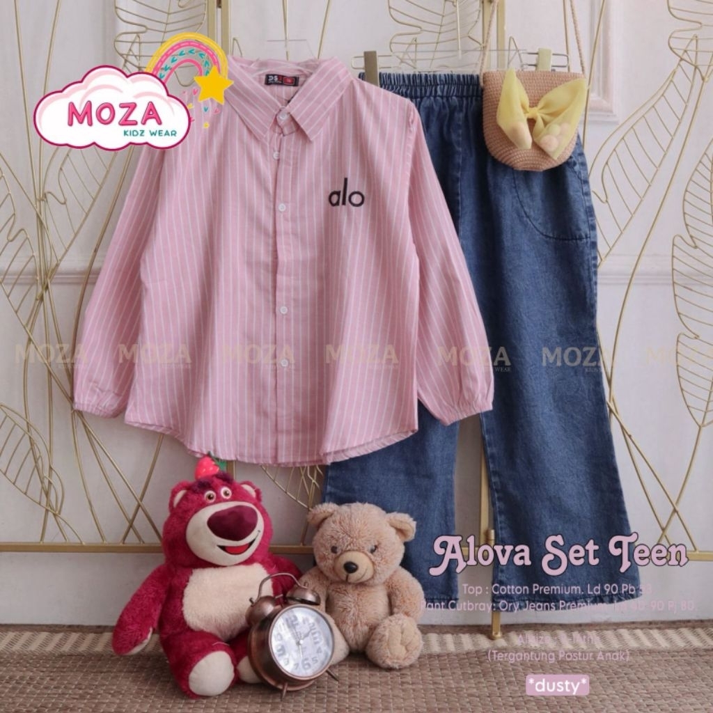 Jual (COD) Alova set teen ORI Moza setelan anak perempuan | Shopee ...