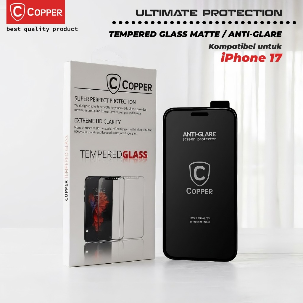 Jual iPhone 17 Series | Air / Pro / Max - COPPER Tempered Glass ANTI ...