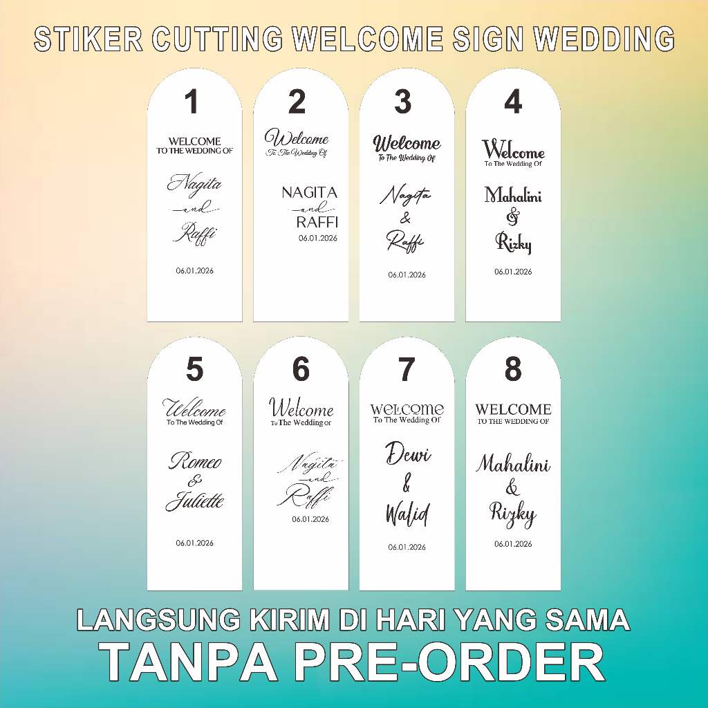 Jual STIKER WELCOME SIGN WEDDING CERMIN CUSTOM | Shopee Indonesia