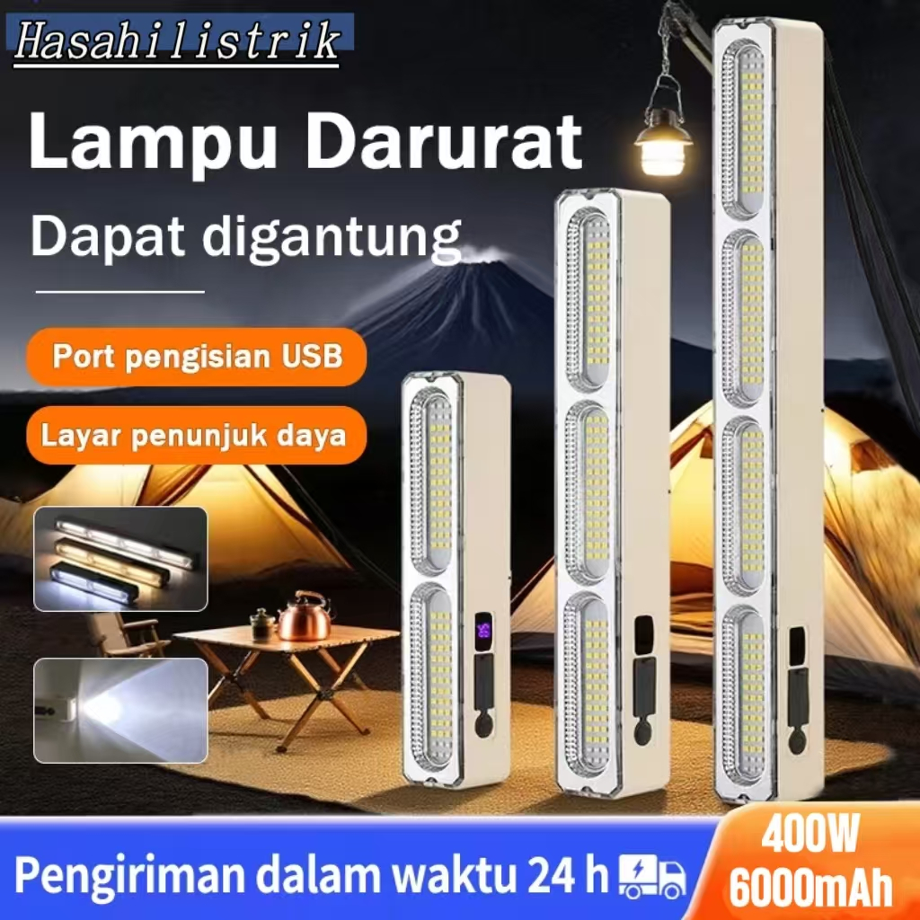 Jual Lampu Camping Portable 6000mAh, Lampu Darurat Super Terang 5 Mode ...