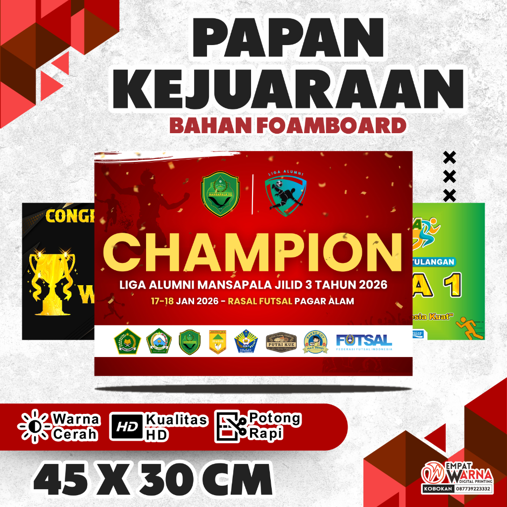 Jual Papan kejuaraan Papan juara papan perlombaan Custom 45x30cm ...