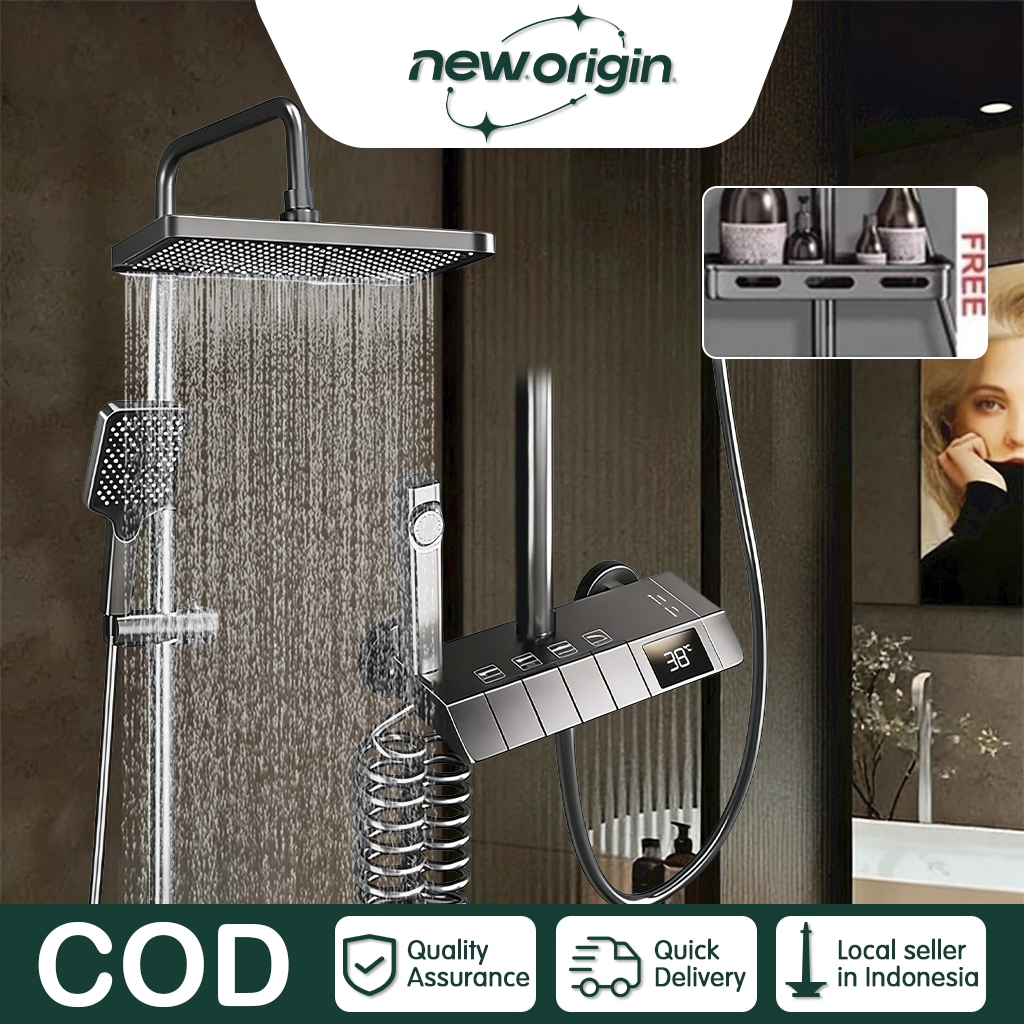 Jual Shower Kamar Mandi Satu Set 5-In-1 Set Kran Bisa Panas Dingin ...