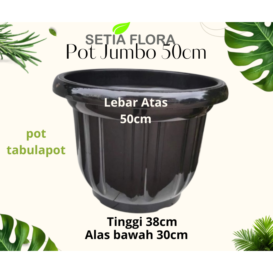 Jual Pot Jumbo tanaman Besar 50cm Hitam | Shopee Indonesia