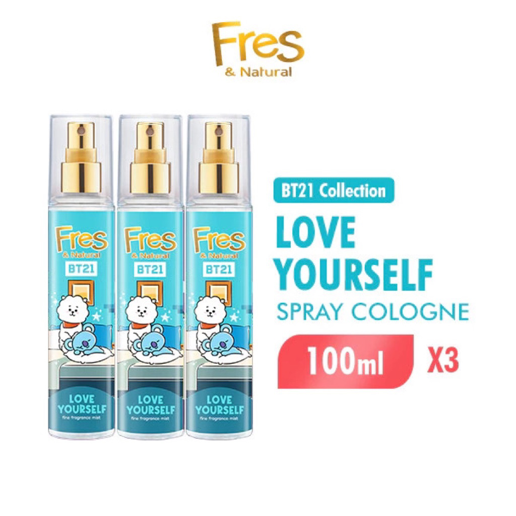 Jual Fres & Natural Spray Cologne BT21 Love Yourself Botol 100ml x3 ...