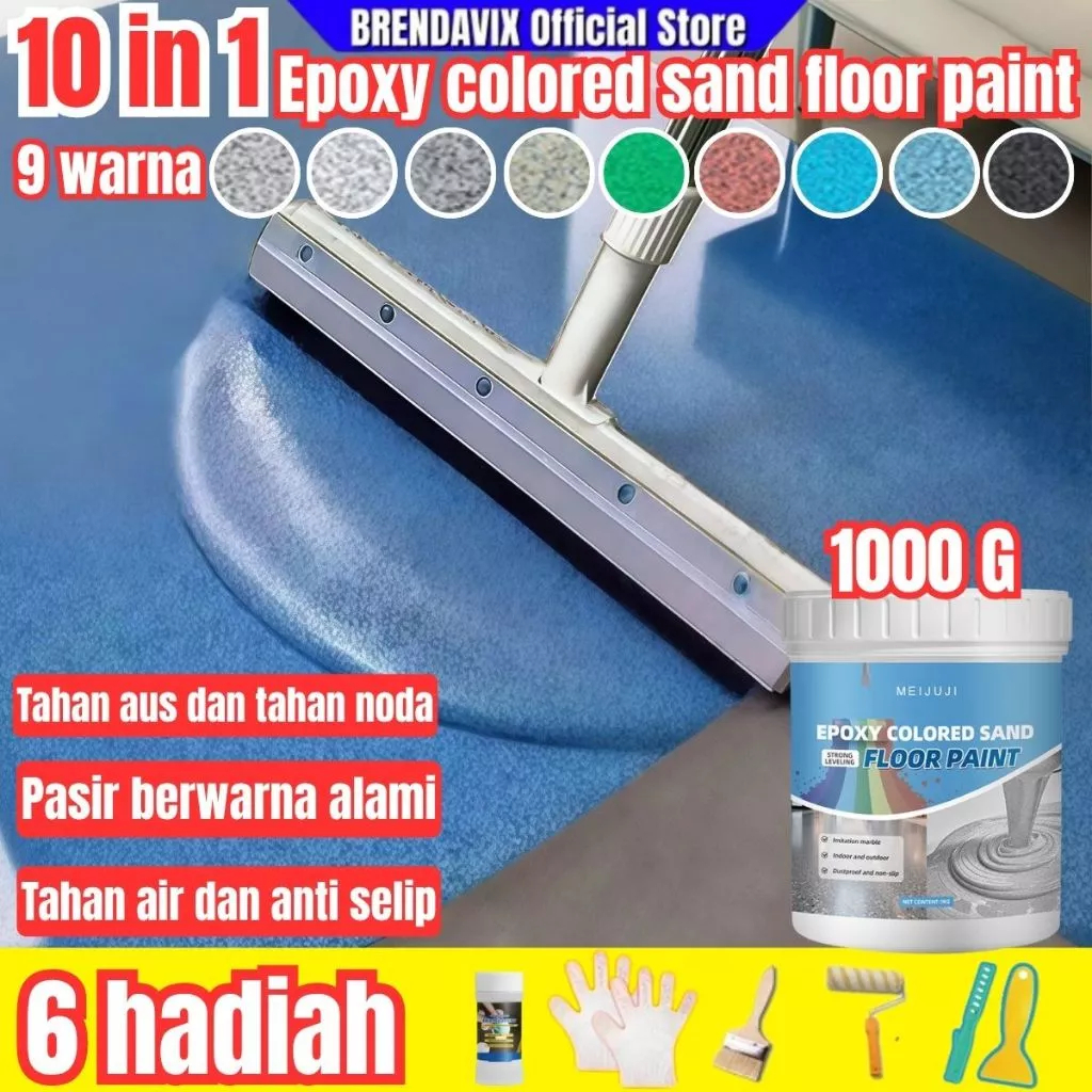 Jual 22pcs Biru Air Laut + 30Putih Cahaya Bulan Cat Lantai Epoxy ...