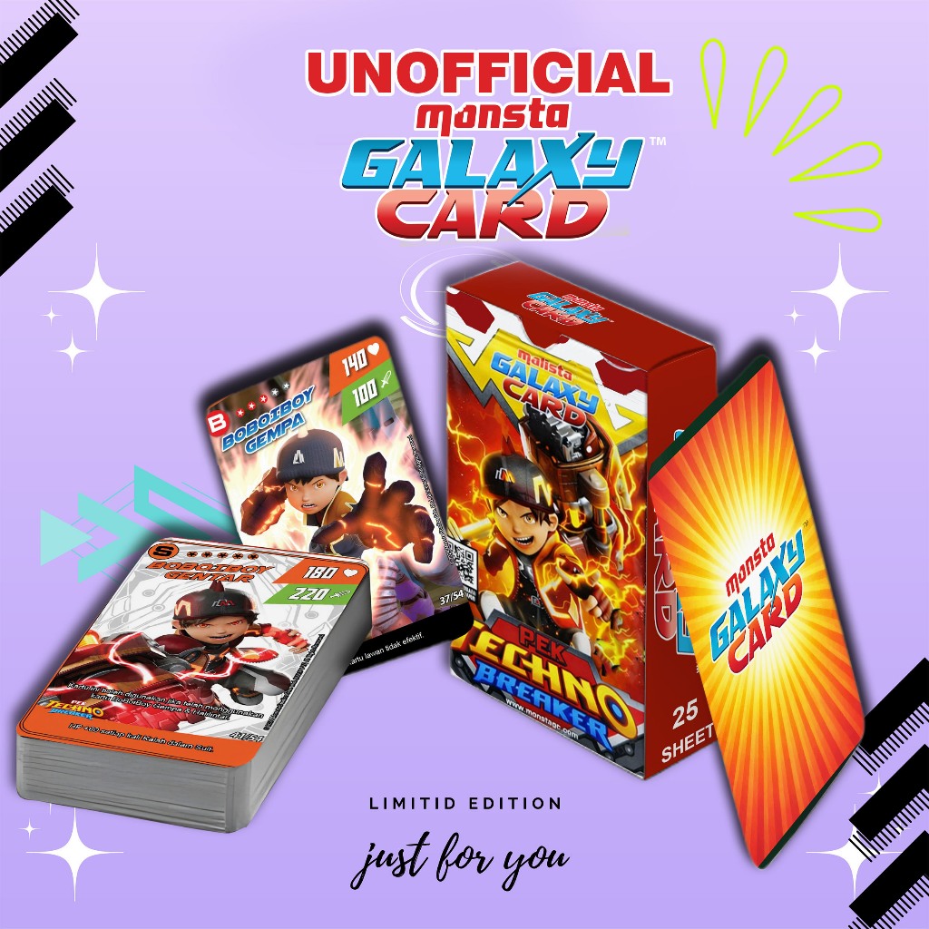 Jual HOMEMADE KARTU/KAD PEK TECHNO BREAKER BOBOIBOY MONSTA GALAXY CARD ...