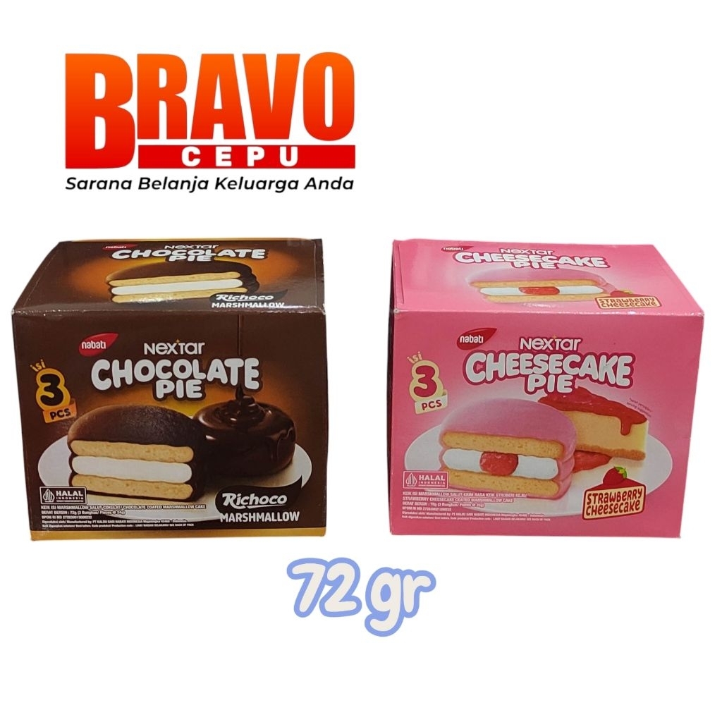 Jual NEXTAR CHOCOLATE PIE ISI 3 dan STRAWBERRY 72gr | Shopee Indonesia