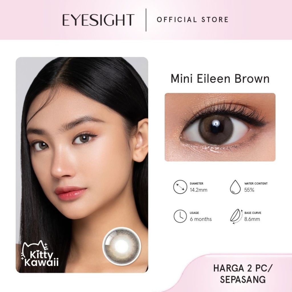 Jual EYESIGHT LENSES Softlens Kitty Kawaii Mini Eileen Brown | Softlens ...