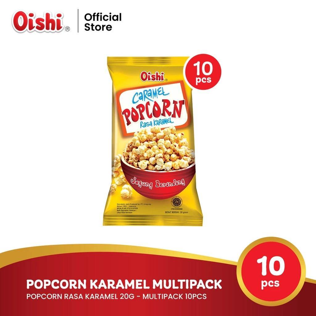 Jual Oishi Popcorn Renceng 20gr Isi 10 sachet / Popcorn Enak Praktis ...