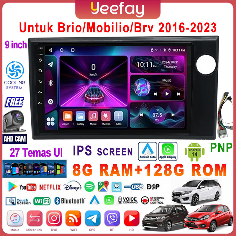 Jual Untuk Honda Brio/Mobilio/Brv 2016-2023 8G+128G Android 14 Head ...