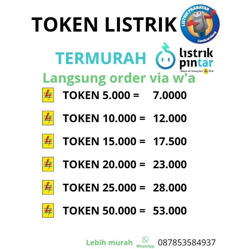 Jual Token Listrik PLN termurah 20k, 25k, 50k | Shopee Indonesia