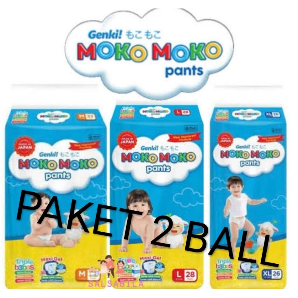 Jual Genki Moko Moko Pants M34 L28 XL26 (Paket 2 ball) | Shopee Indonesia