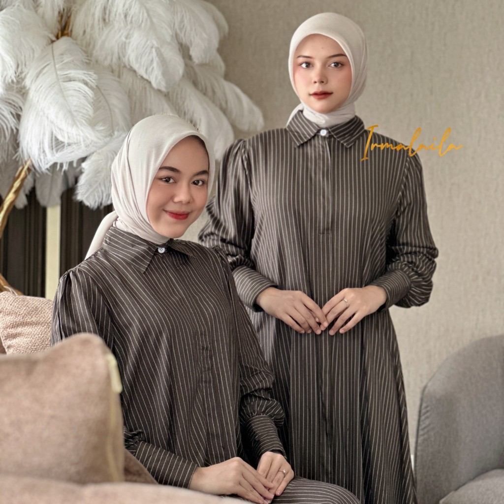 Jual Emma Dress Gamis Muslim Bahan Rayon valencia Nyaman Bumil & Busui ...