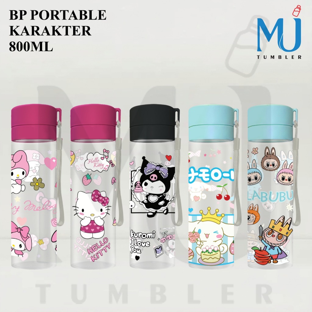 Jual BP Portable Botol Minum 800ml | - LABUBU Sanrio Kuromi Capybara ...
