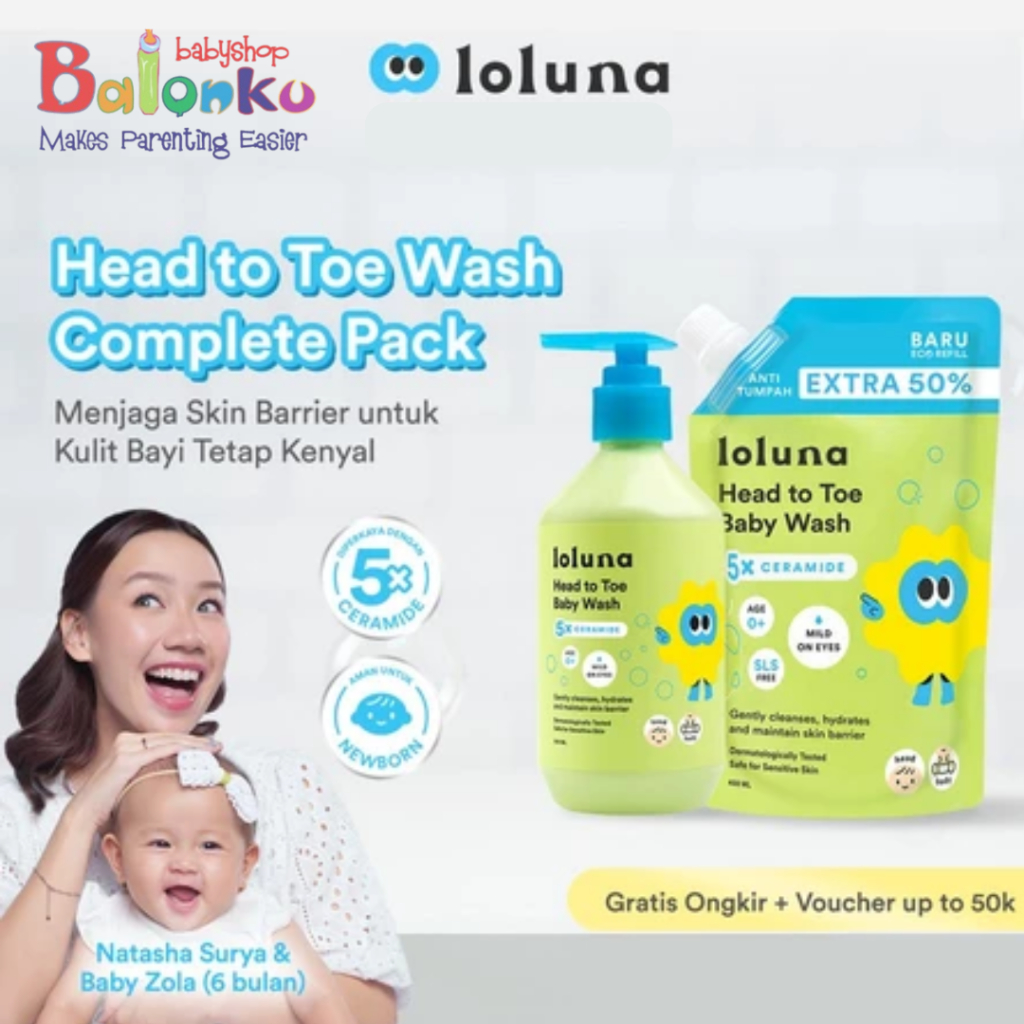 Jual Loluna Head To Toe Baby Wash 300 & 450ml | Shopee Indonesia