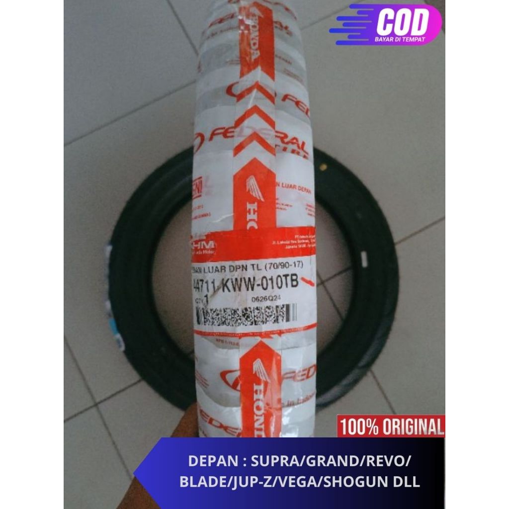 Jual BAN LUAR AHM FEDERAL 70/90-17 (RING 17) TUBELESS KWW ORIGINAL ...