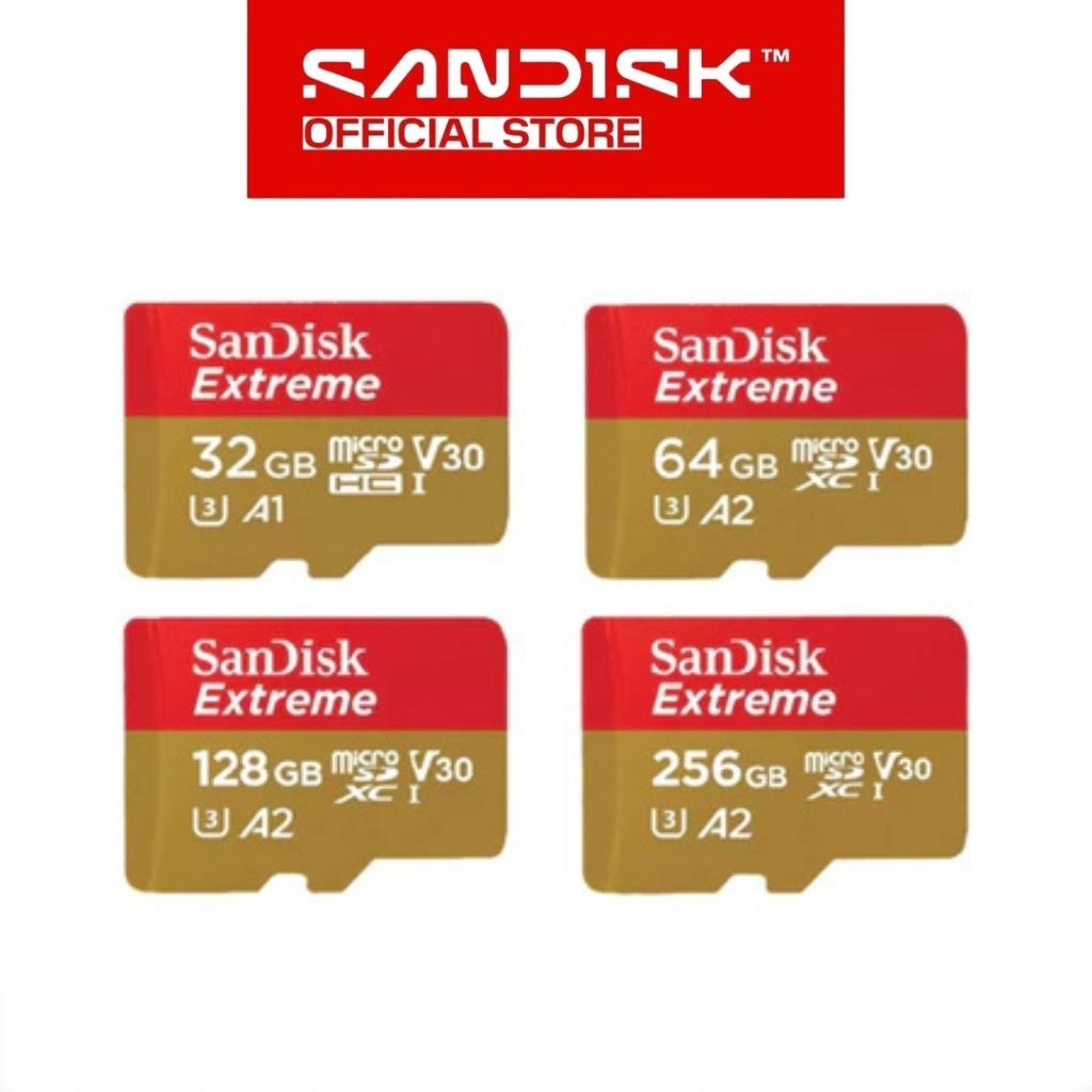 Jual Memory Card | Micro SD SANDISK Extreme 32GB/64GB/128GB/256GB ...