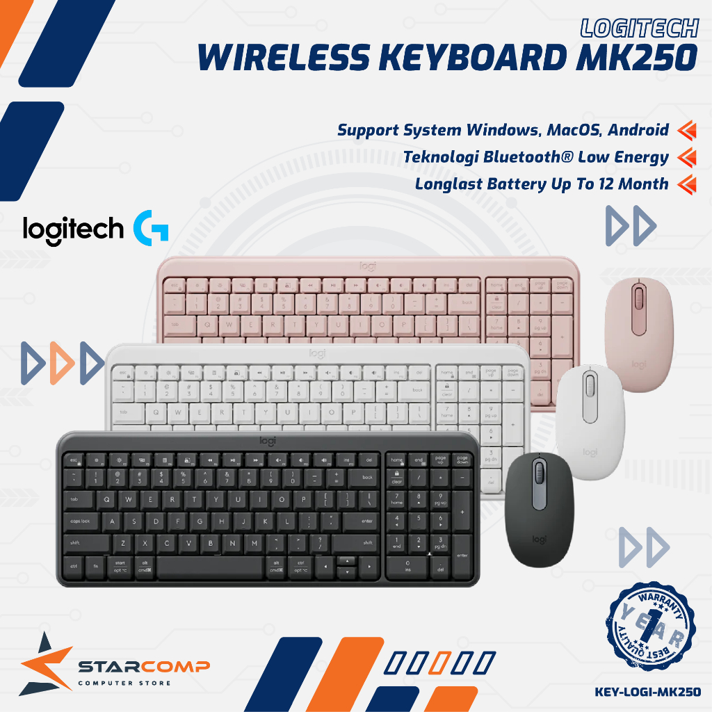 Jual Logitech MK250 Keyboard Mouse Bluetooth Wireless Combo | Shopee Indonesia
