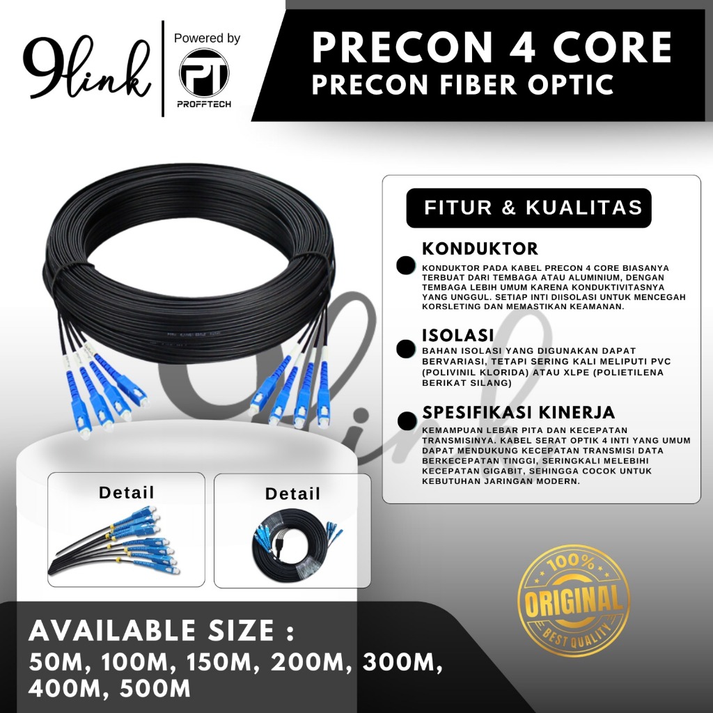 Jual 9LINK - Kabel Fiber Optik Ftth Drop Cable Sc Sc Precon Fiber Optic ...