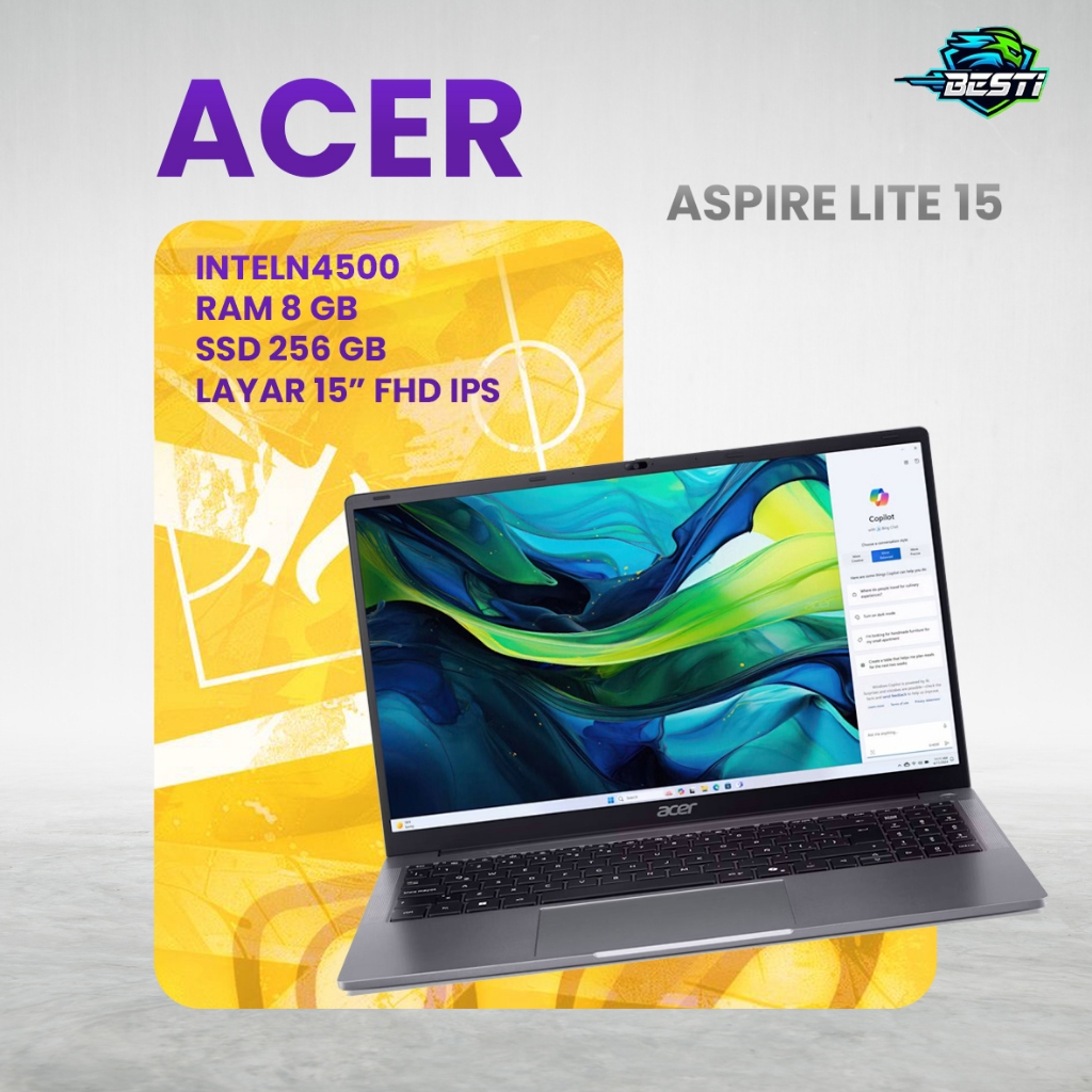 Jual Laptop Acer Aspire Lite 15 Intel N4500 8GB RAM 256GB SSD Layar 15 ...