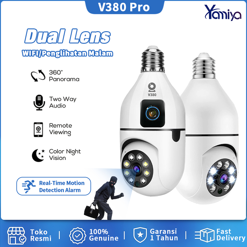 Jual V380 Pro Dual Lens Lampu CCTV Smart Wifi Full HD 360 Derajat Human ...