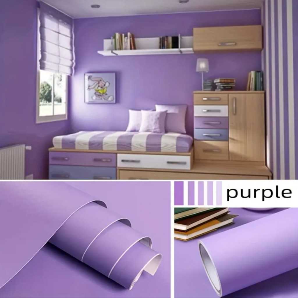 Jual Wallpaper WallSticker Dinding Polos Ungu Muda Panjang 8 Meter x ...