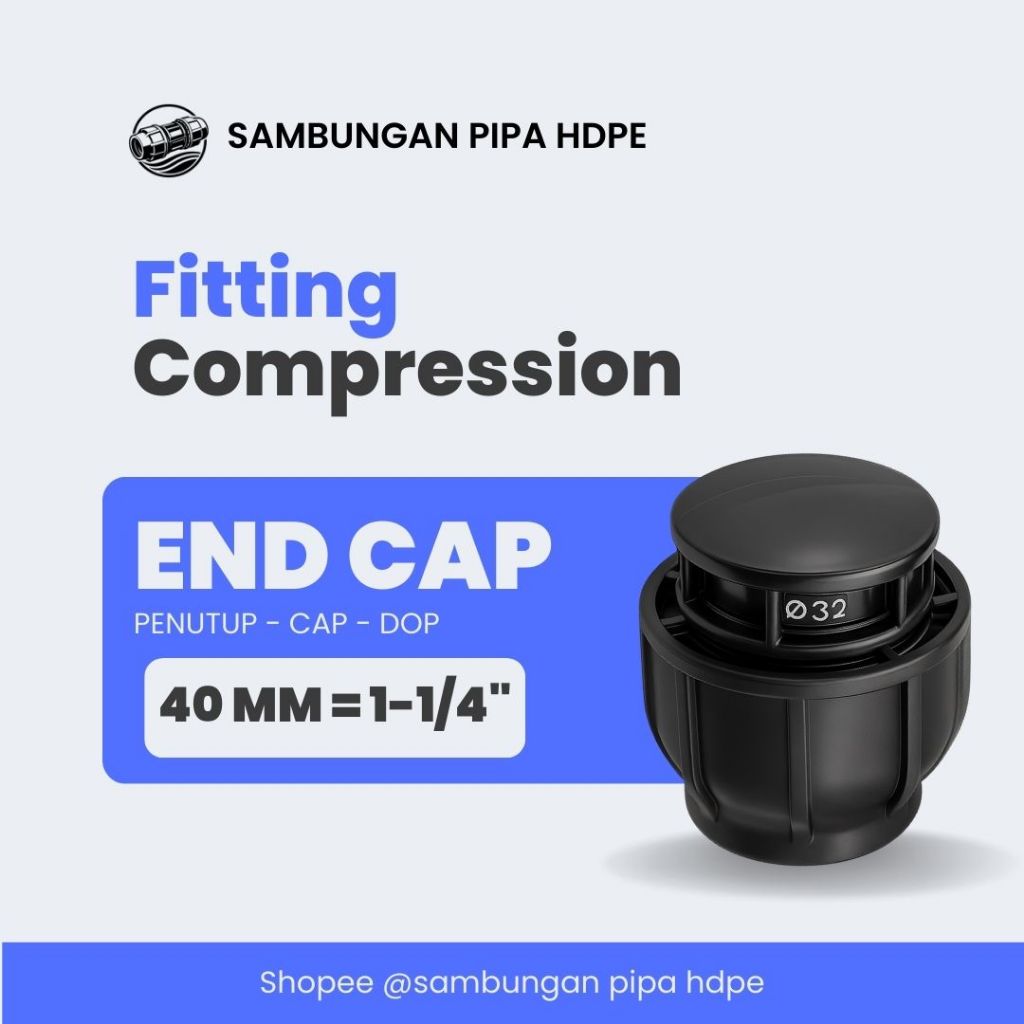 Jual End Cap HDPE Compression 40mm | Penutup Pipa HDPE 40mm | Dop ...