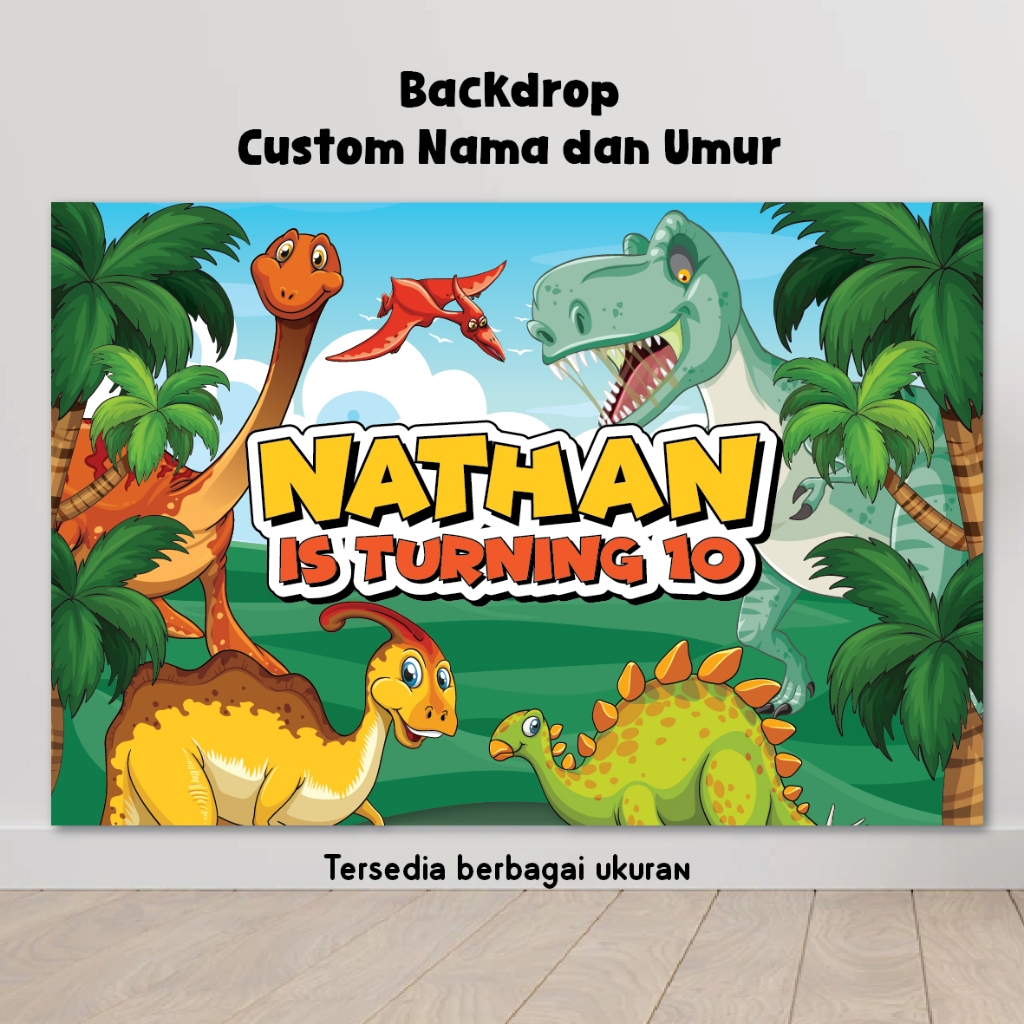 Jual BACKDROP DINO DINOSAURUS HAPPY BIRTHDAY BACKGROUND ULANG TAHUN ...