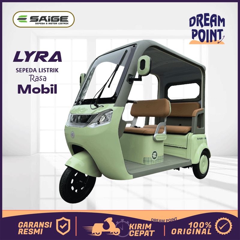 Jual Sepeda Listrik Roda 3 SaiGe LYRA Anti Air Bajaj Listrik 48V Dewasa ...