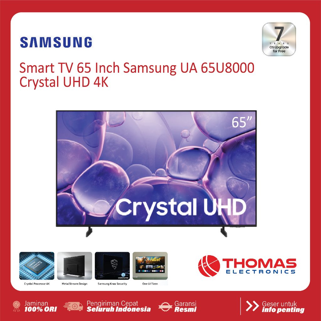Jual Smart Led Tv Crystal UHD 4K 65 Inch Samsung 65U8000F 65 U 8000 F ...