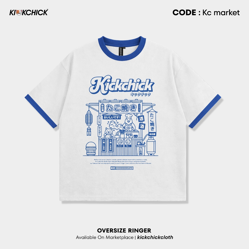 Jual Kickchick Oversize Ringer Tee KC Market White Benhur | Kaos Lengan ...
