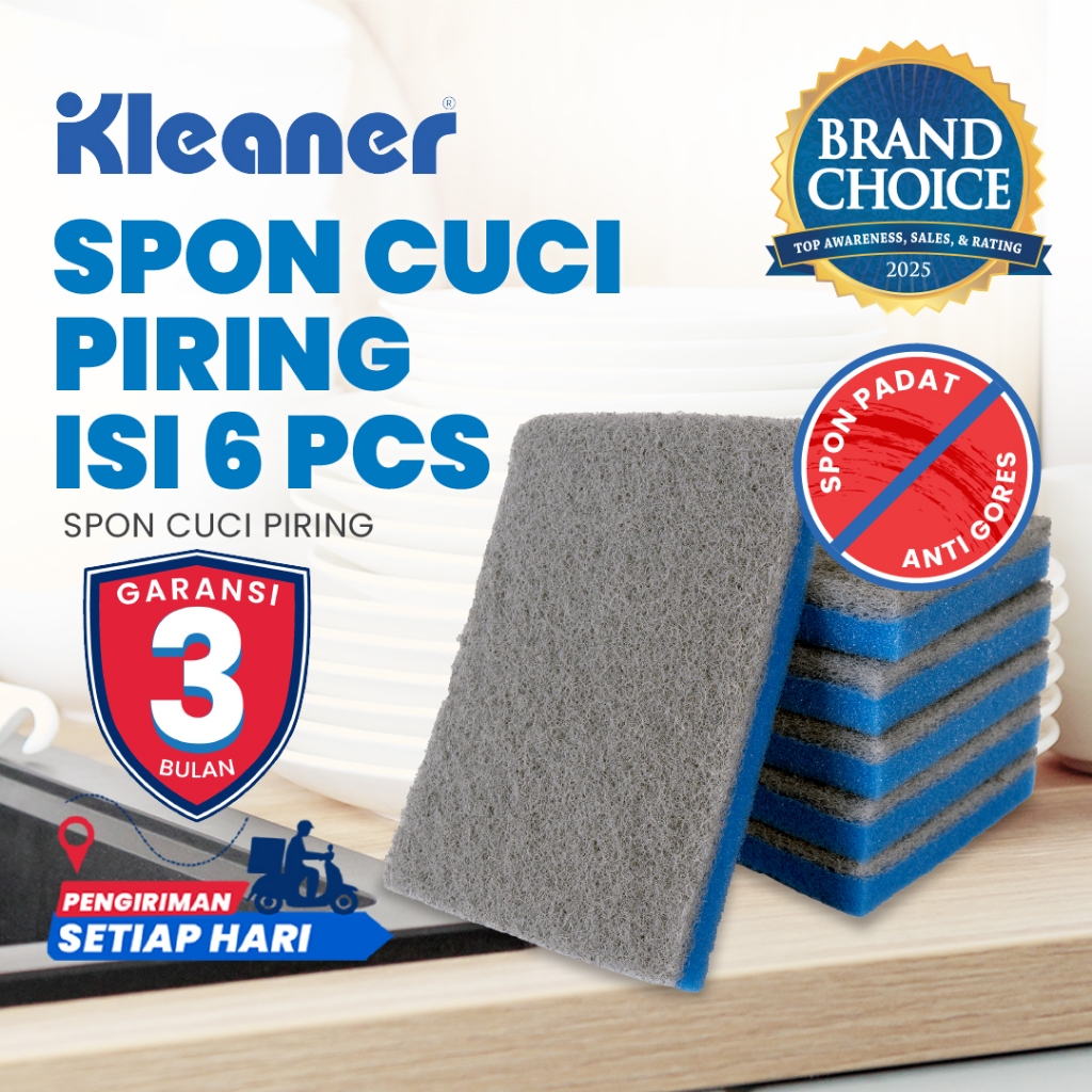 Jual Kleaner Spons Cuci Piring Lebar 6 Pcs Sponge Sabut Cuci Serbaguna ...