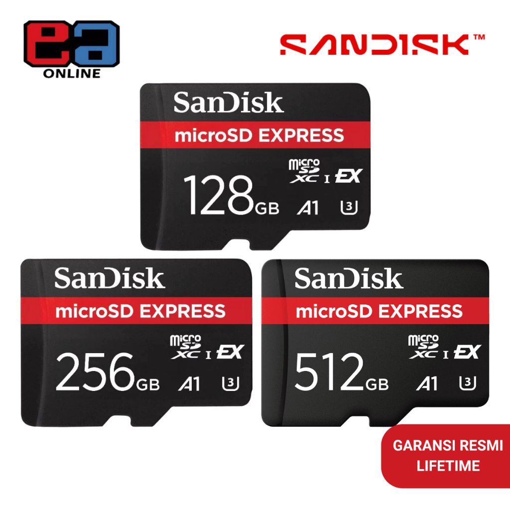 Jual SanDisk microSDXC Express Card 128GB / 256GB A1 U3 (Up to 880MB/s ...