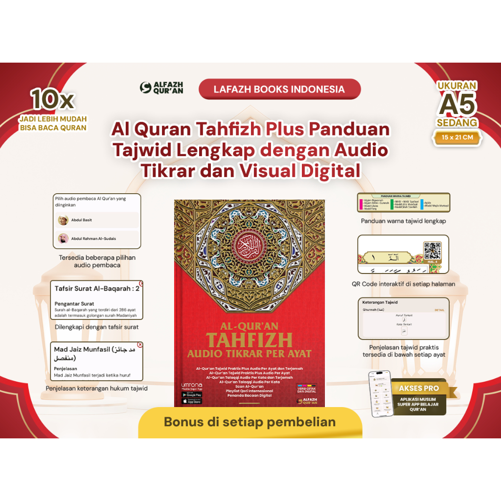 Jual Al Qur'an Tahfizh Plus Panduan Tajwid Lengkap dengan Audio Tikrar ...