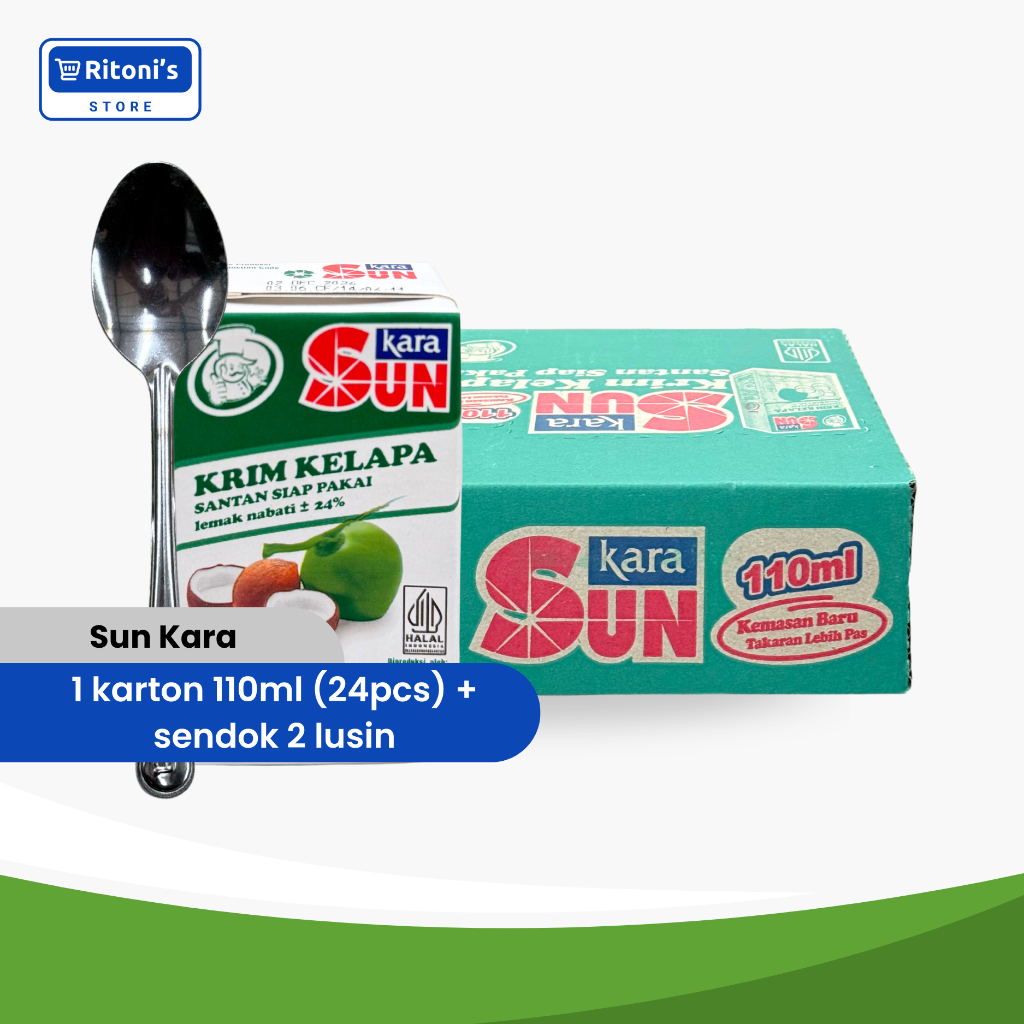 Jual SUN KARA Santan Kelapa 110ml (1 Karton/24 Pcs + FREE Sendok 2 ...