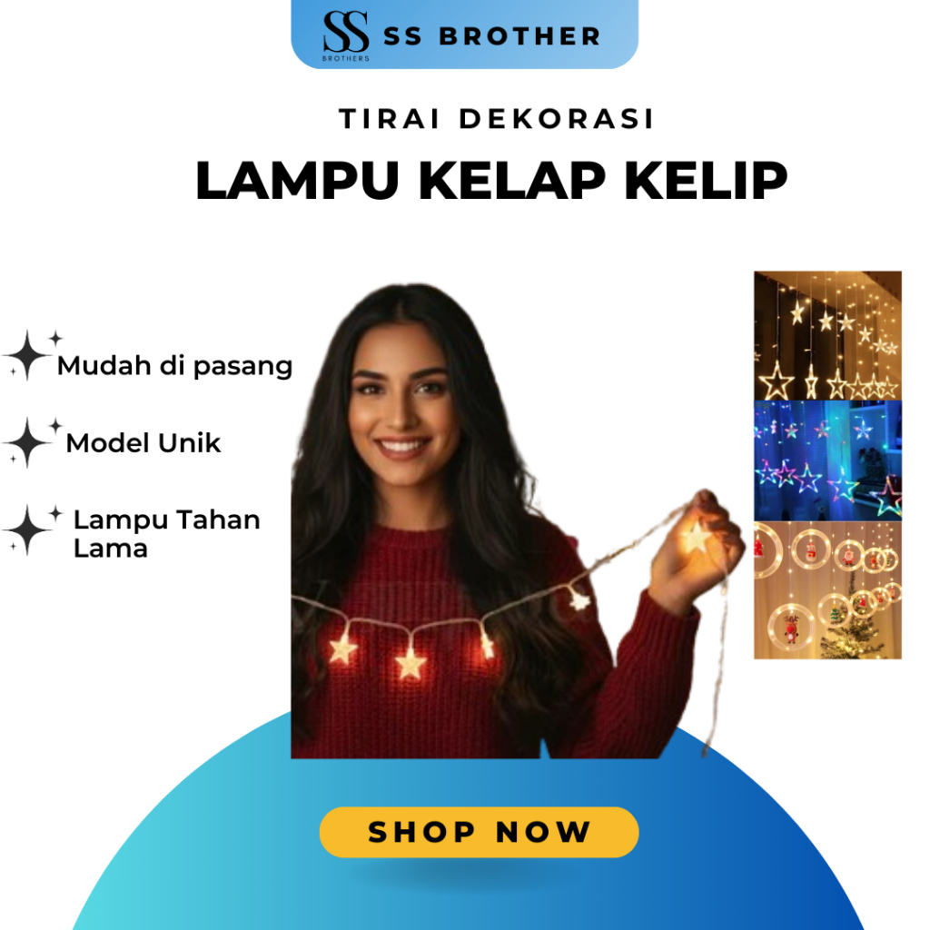 Jual Christmas Light Lampu Tirai Dekorasi Natal Lampu Hias Kelap Kelip ...
