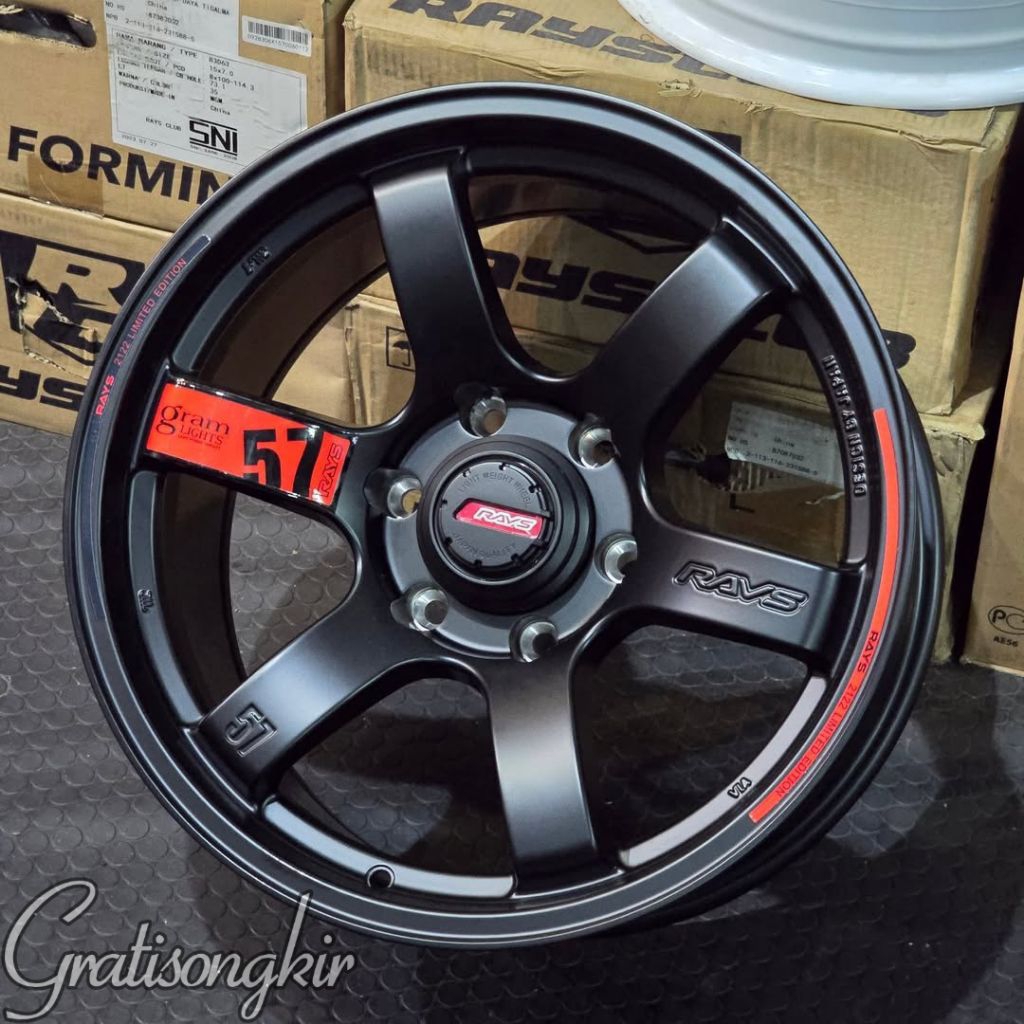 Jual velg rays 57 SATIN BLACK r18 lebar 9 velg mobil r18 pajero Hilux ...