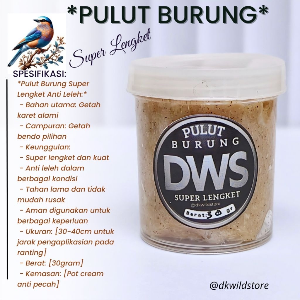 Jual Pulut burung super lengket anti leleh isi 30gr warna coklat tanah ...